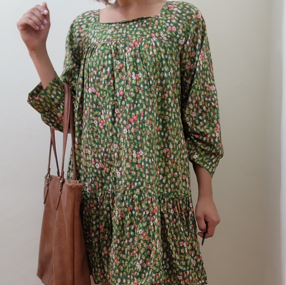 Happy X Nature | Dresses | Happy X Nature Luna Green Floral Printed ...